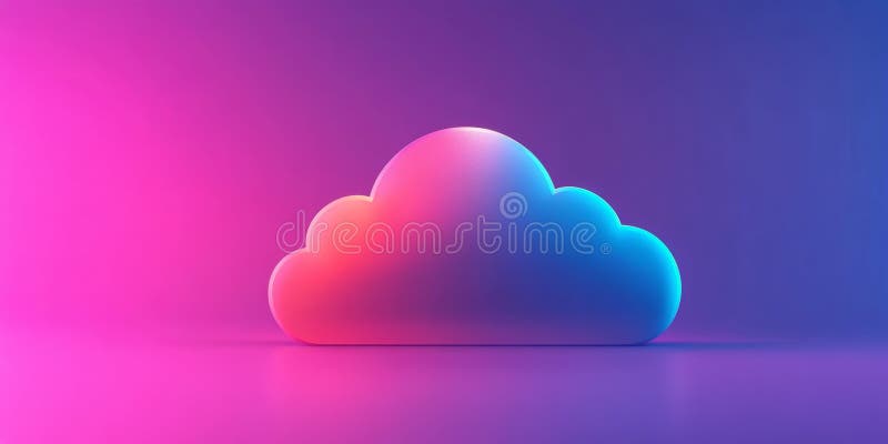 Vibrant Cloud Symbol Representing Digital Data Storage and Technology ...