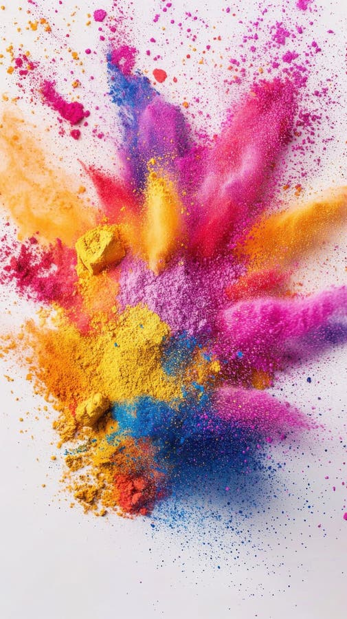 Vibrant Clouds of Colored Powder Burst Creating a Dynamic and Artistic ...