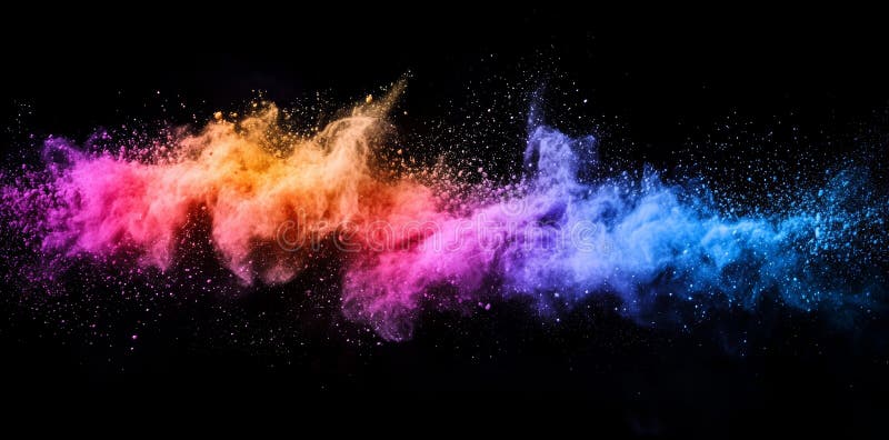Vibrant Clouds of Colored Powder Dance Together in a Beautiful Display ...