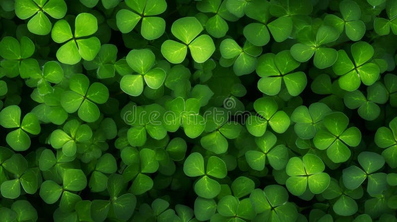 Vibrant Clover Leaves Creating a Dense Green Carpet Outdoors Stock ...