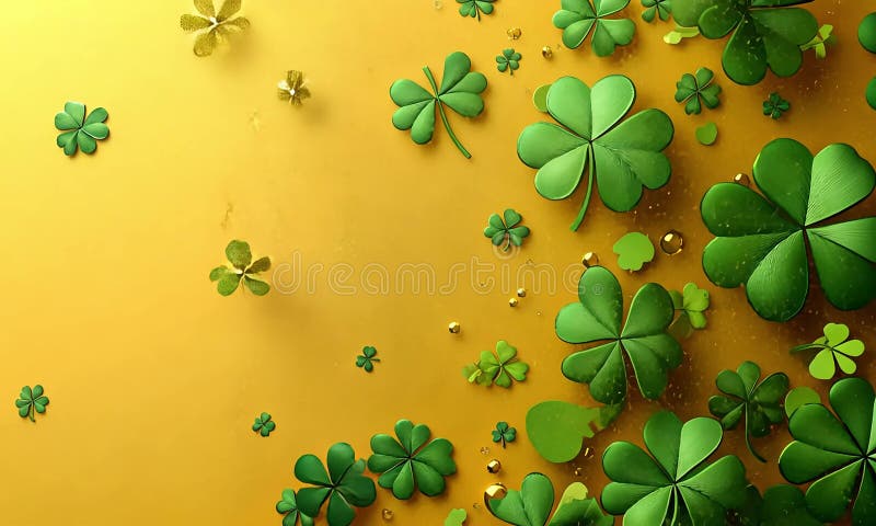 Vibrant Clover Pattern on a Golden Background Stock Video - Video of ...