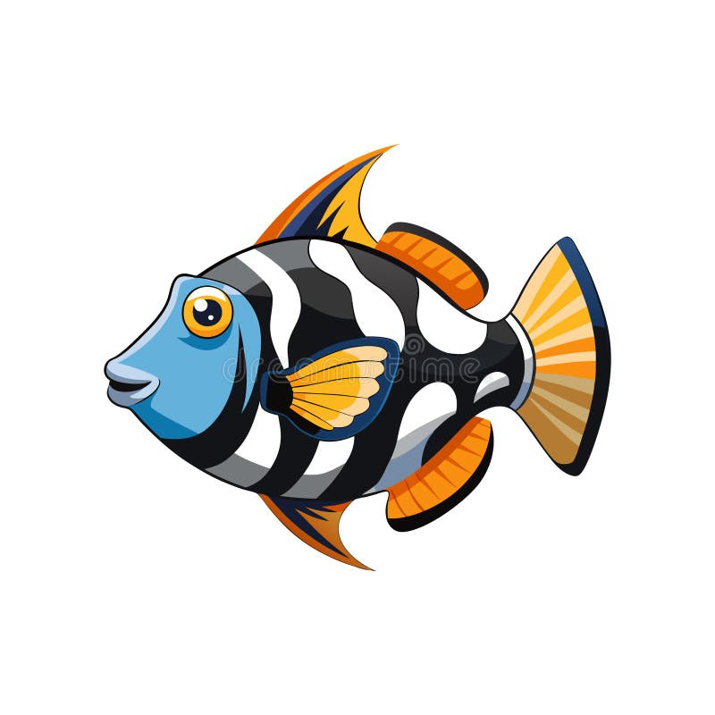 Vibrant Clown Triggerfish Underwater Artwork Stock Illustration ...