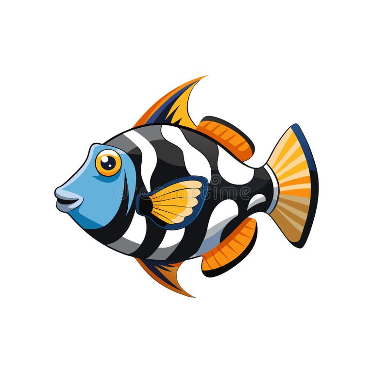 Vibrant Clown Triggerfish Underwater Artwork Stock Illustration ...