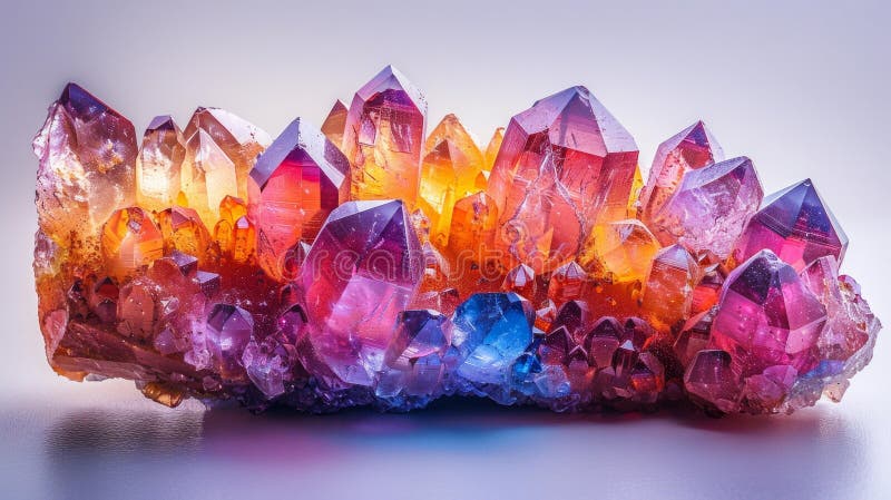 Vibrant Cluster of Colorful Crystals on Display - Generative Ai Stock ...