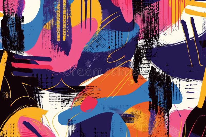 Vibrant Cluttercore Abstract Illustration Maximalist Design with Rich ...