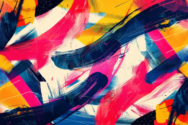 Vibrant Cluttercore Abstract with Rich Colors and Bold Strokes for Eye ...