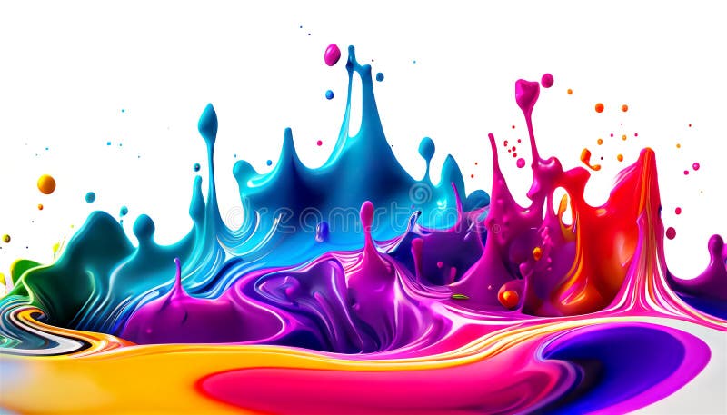Vibrant Cmyk Colored Liquids Paint Splash. Abstract Art Background of ... Vibrant Cmyk Colored Liquids Paint Splash. Abstract Art Background of ...