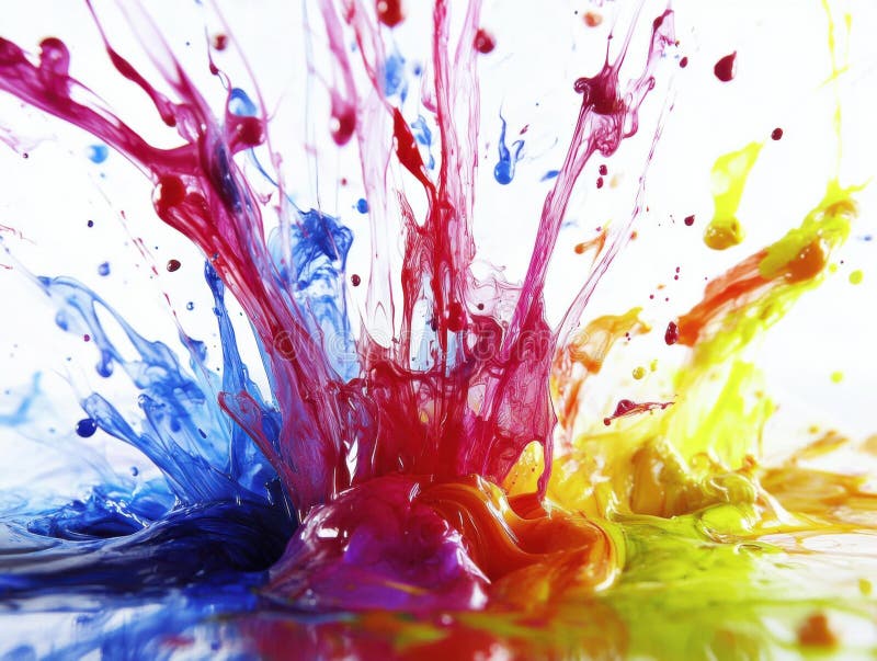 Vibrant CMYK Ink Explosion: a Symphony of Colors in Motion Stock ...