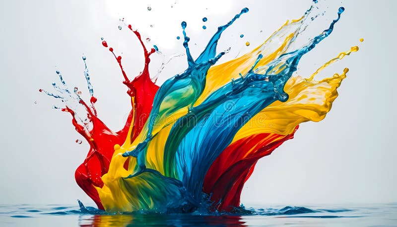 Vibrant CMYK Paint Splash stock illustration. Illustration of design ...