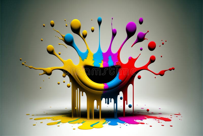 Vibrant CMYK Paint Splash: a Symphony of Colors Stock Illustration ...