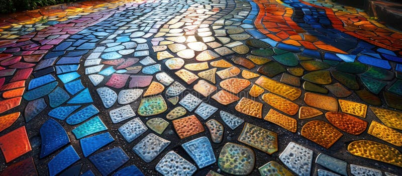 Vibrant Cobblestone Walkway Stock Image - Image of city, detailed ...