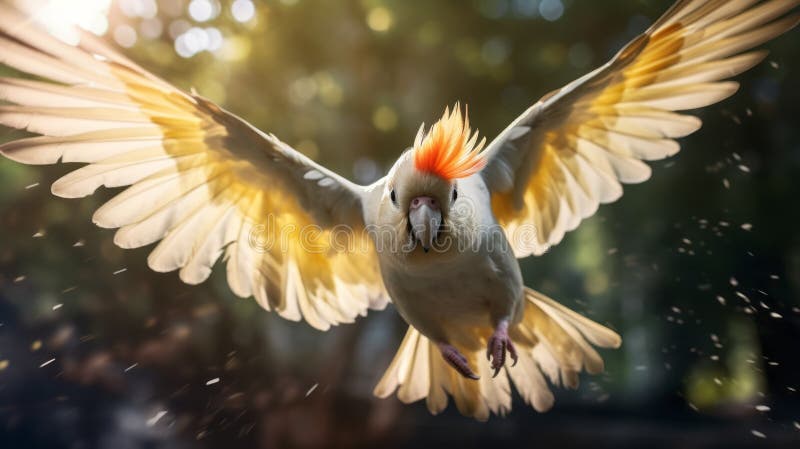 Vibrant Cockatoo in Flight: Stunning Vray Tracing Artwork Stock ...