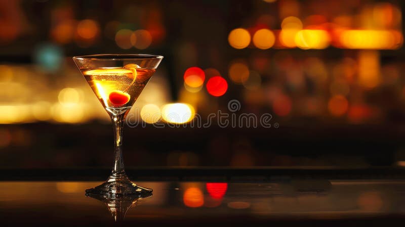 A Vibrant Cocktail Glowing Under Neon Lights at Night Stock Image ...
