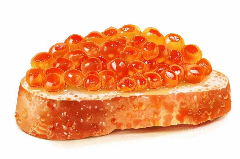 Vibrant cod roe on toast stock illustration. Illustration of toasted ...