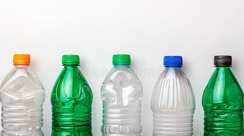 Vibrant Collage of Colorful Plastic Bottles for Creative Single Use ...