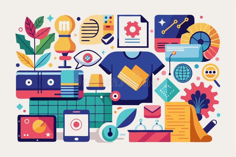 A Vibrant Collage Displays Various Design Elements Intended for Social ...