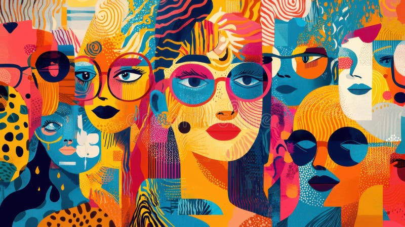 Vibrant Collage of Diverse Faces: a Celebration of Identity and Style ...