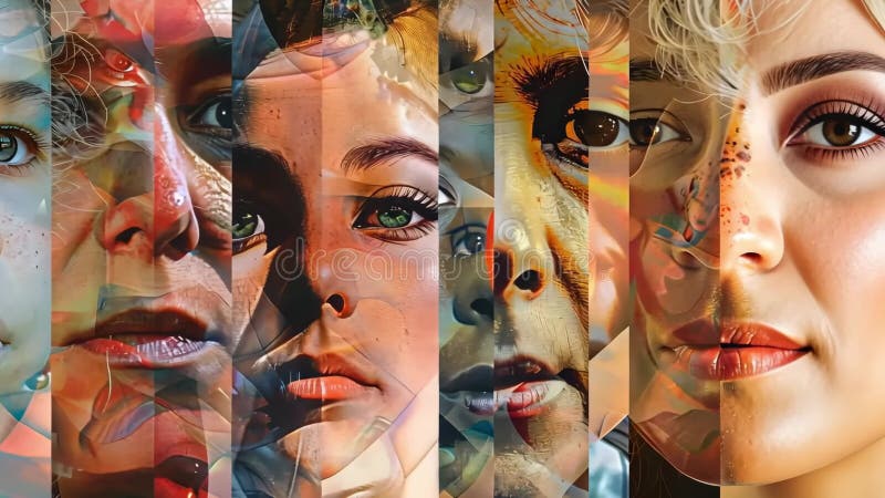 Diverse Collage of Human Faces Showcasing Different Ages, Genders, and ...
