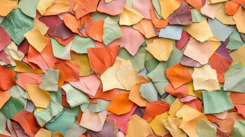 A Vibrant Collage of Multicolored Paper Scraps. Stock Image - Image of ...