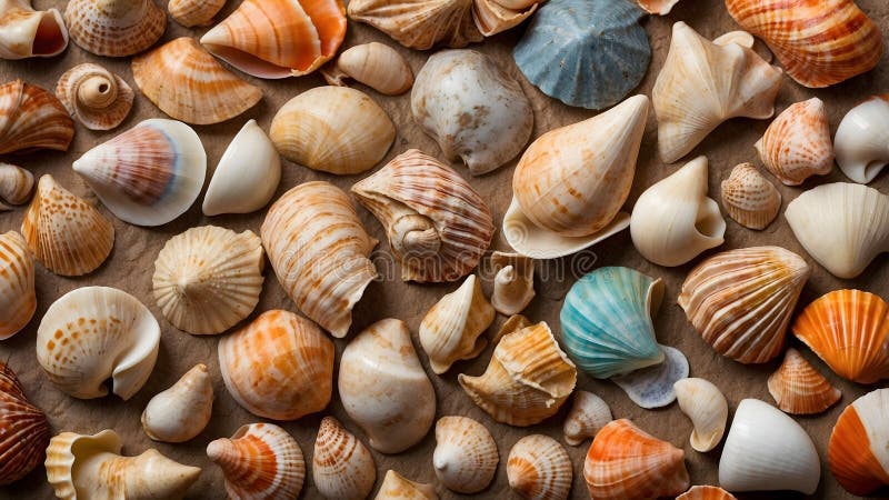 "a World of Fanshells: Colorful Marine Treasures Stock Illustration ...
