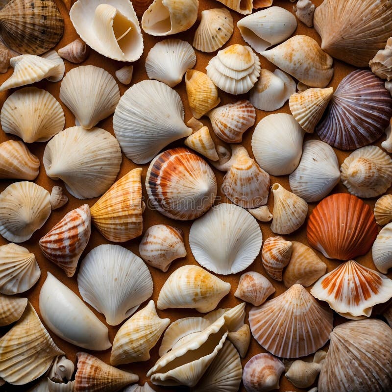 "Global Seas, Colorful Fanshells: a Marine Treasure Stock Illustration ...