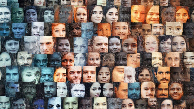 Mosaic of Diverse Human Faces Representing Unity and Diversity from ...