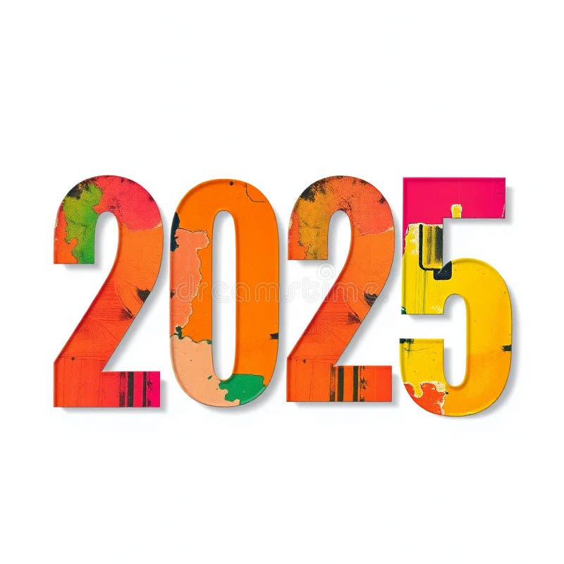 Vibrant Collage: Textured 2025 Design Stock Image - Image of pattern ...