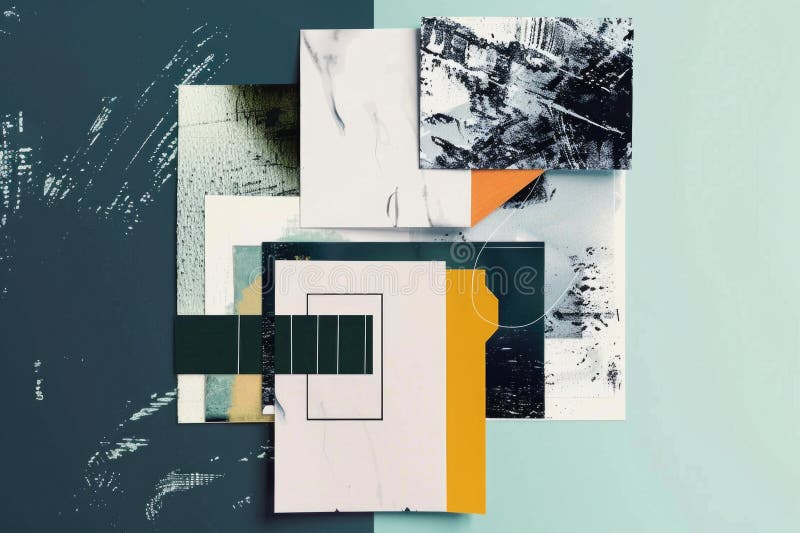 Vibrant Collage of Various Colored Papers on a Blue Backdrop. Ideal for ...