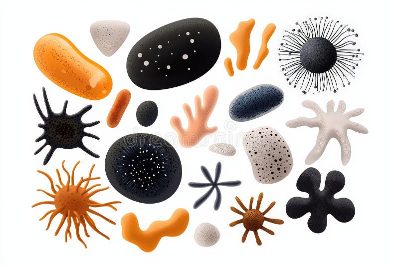Colorful Bacteria Inspired Designs Stock Illustrations – 7 Colorful ...