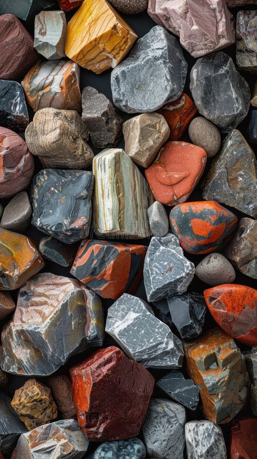 A Vibrant Collection of Assorted Rocks Showcasing Mineral Diversity in ...
