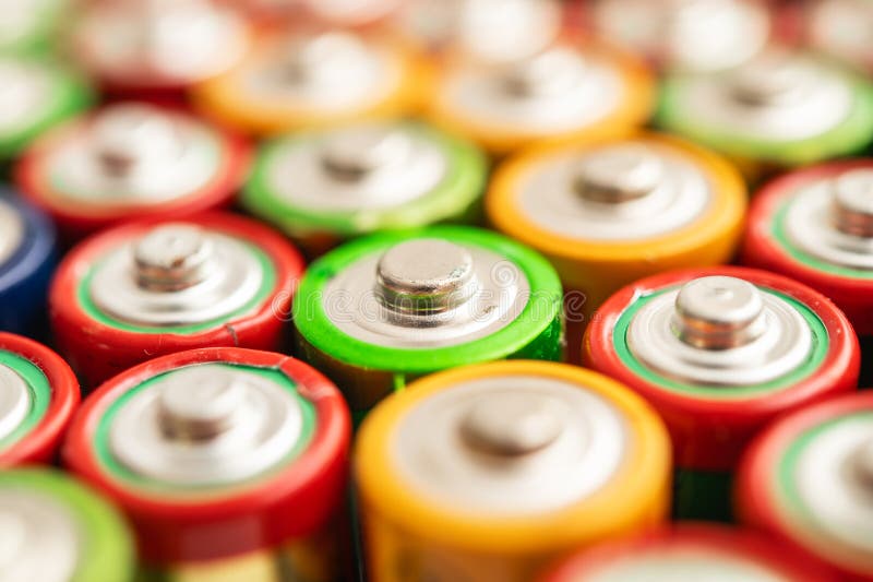 Colorful Array of Batteries, Showcasing Various Types and Sizes for ...