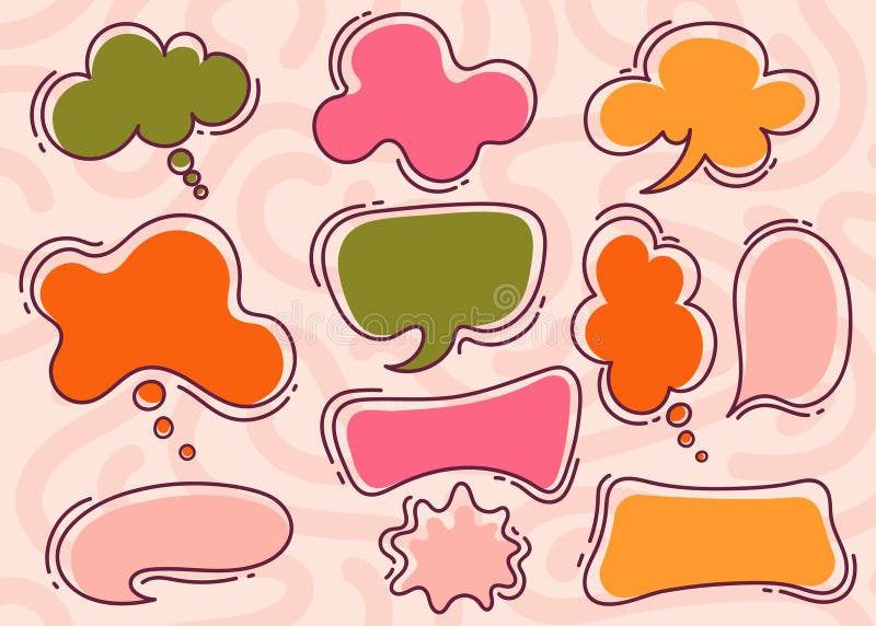 Blank speech bubble pack stock vector. Illustration of communication ...