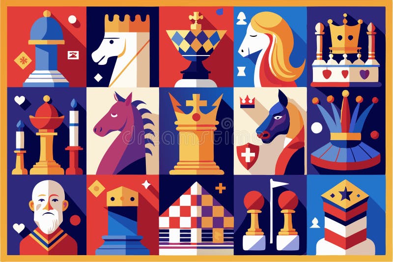 A Vibrant Collection of Chess Posters Features Various Pieces and ...