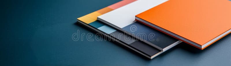 A Vibrant Collection of Colorful Notebooks Stacked on a Dark Surface ...