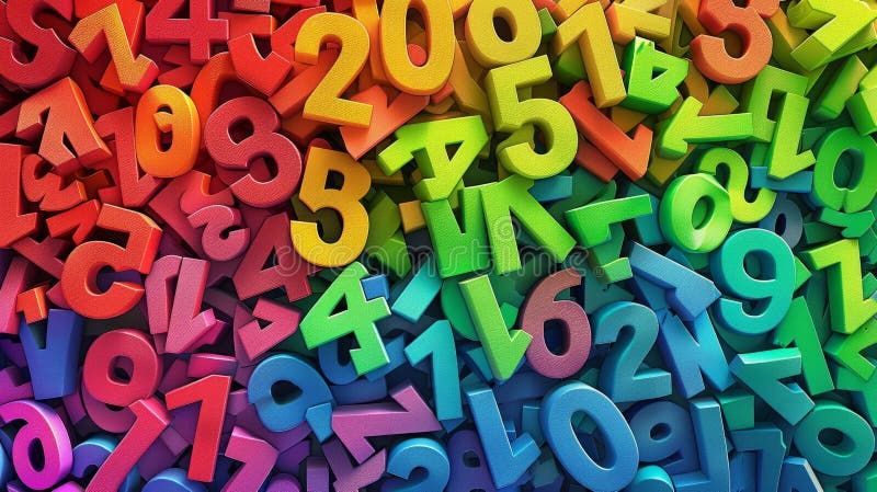 Vibrant Collection of Colorful Numerology Figures Stock Photo - Image ...