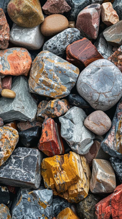 A Vibrant Collection of Colorful Rocks Displaying Diverse Minerals in ...