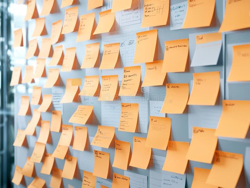 A Vibrant Collection of Colorful Sticky Notes Arranged on a Board ...