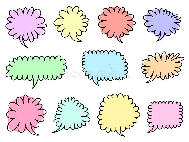 Colorful Comic Style Speech Bubbles Collection Stock Vector ...