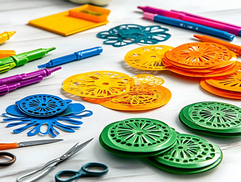 A Vibrant Collection of Crafting Tools and Templates for Creative ...