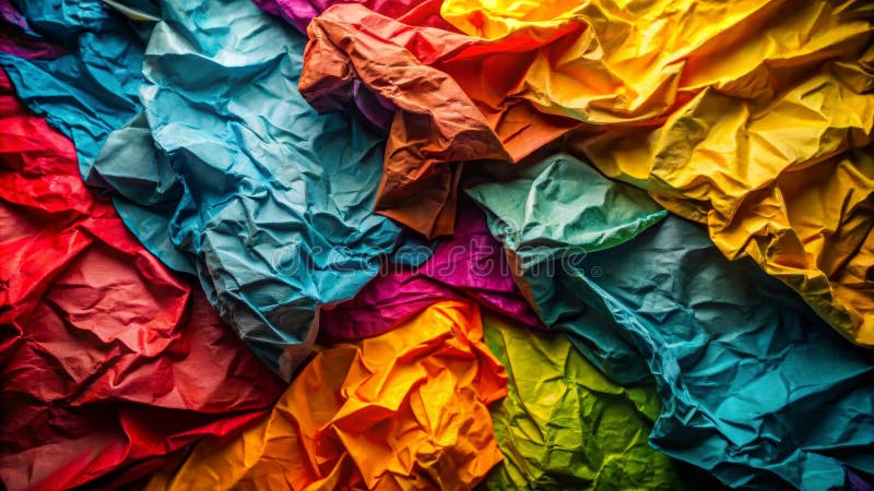 A Vibrant Collection of Crumpled Papers in a Multitude of Colors ...