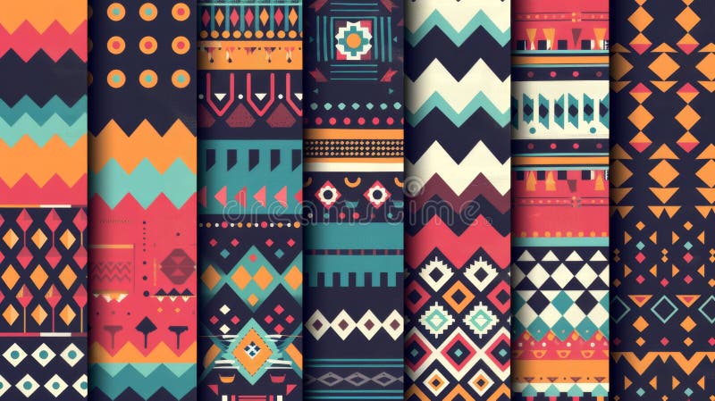 Vibrant Collection of Ethnic Pattern Designs in Modern Illustration ...