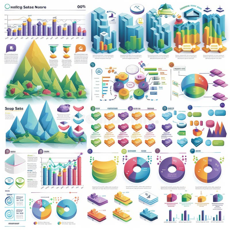 Colorful Data Visualization Elements for Modern Infographic Design Stock Illustration ...