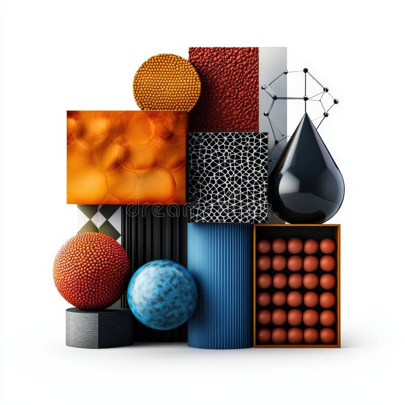 A Vibrant Collection of Geometric Shapes and Textures Showcasing Color ...