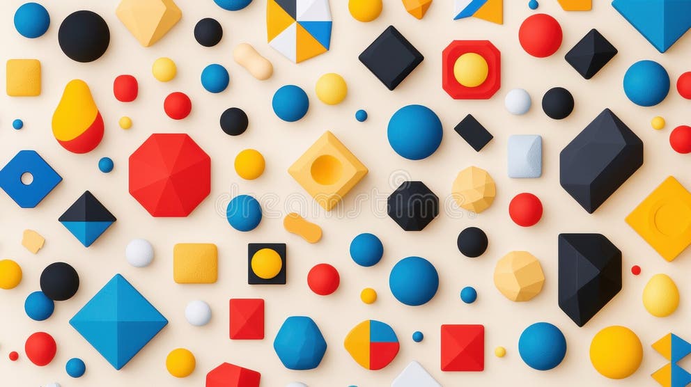 A Vibrant Collection of Geometric Shapes in Various Colors and Sizes ...