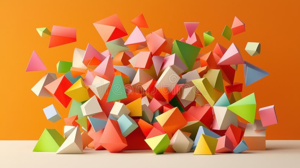 A Vibrant Collection of Geometric Shapes in Various Colors and Sizes ...