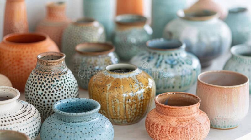 Vibrant Collection of Handcrafted Ceramics Showcasing Artisanal ...