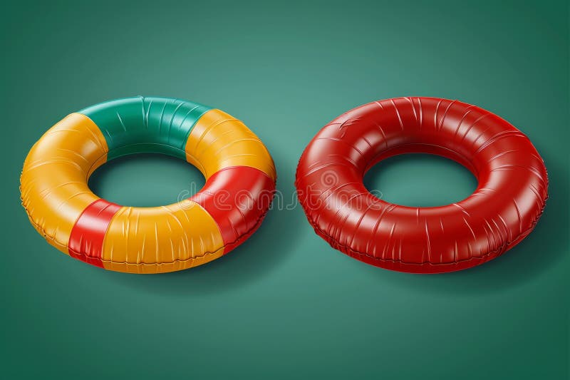 Vibrant Collection of Inflatable Swim Rings for Summer Fun and Poolside ...