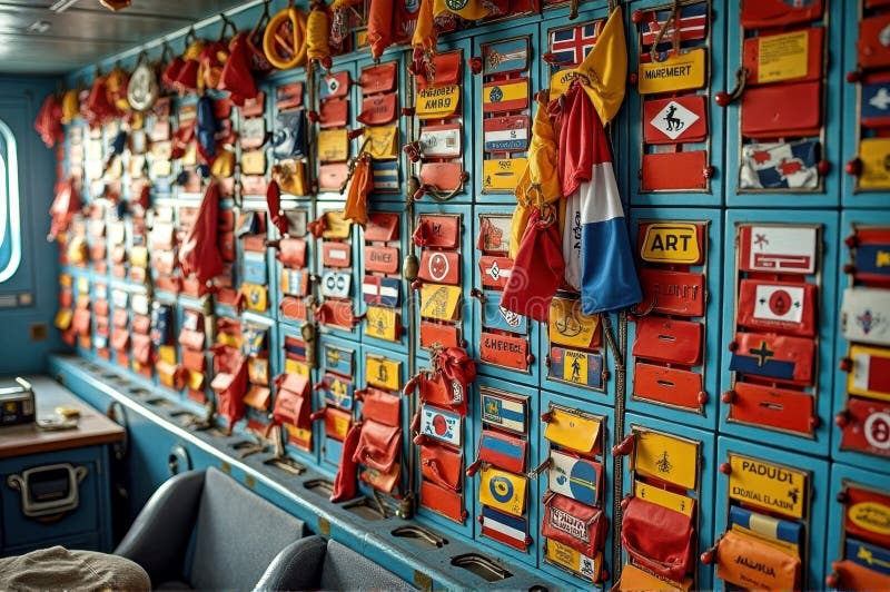 Vibrant Collection of International Maritime Signal Flags in Ship ...
