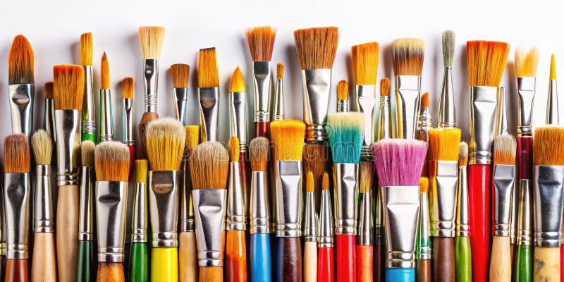 A Vibrant Collection of Paintbrushes Artistic Still Life Photography ...