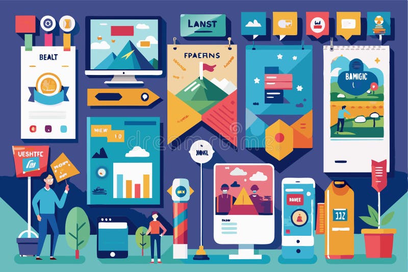 A Vibrant Collection of Posters and Banners Showcases Diverse Designs ...